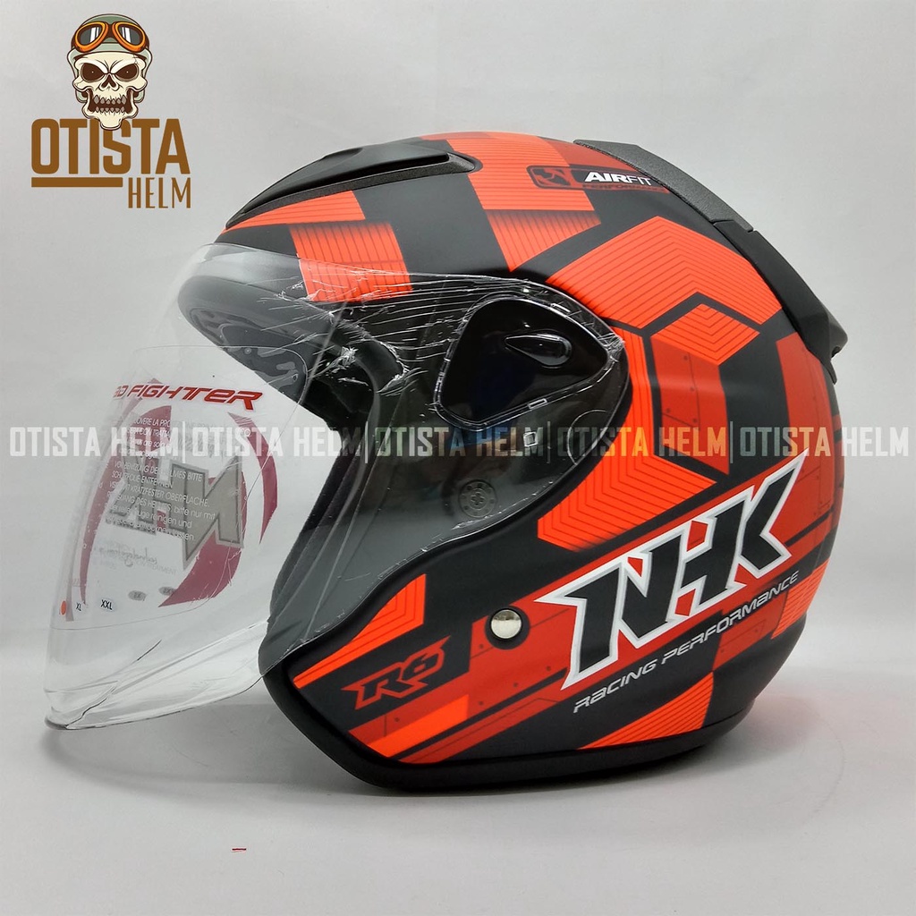 Jual HELM HALF FACE NHK R6 CUBE BLACK RED DOFF SINGLE VISOR | Shopee ...