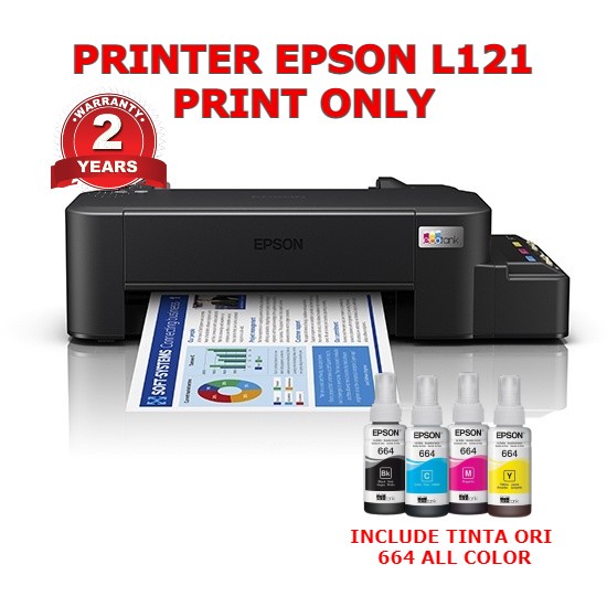 Jual PRINTER EPSON L121 (ONLY PRINT) INK TANK A4 UP F4 GARANSI RESMI EPSON | Shopee Indonesia