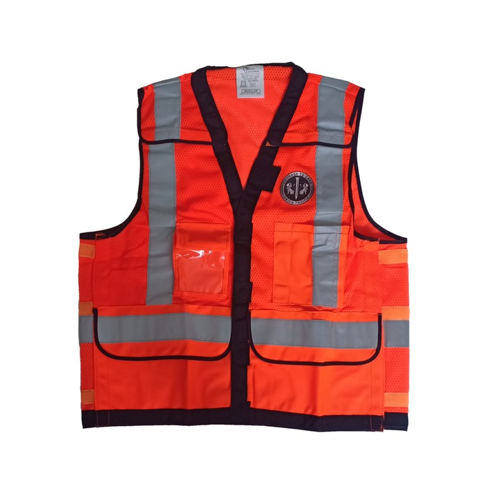 Jual Rompi polyester ORANGE ORR-35 Rompi safety 4 kantung. rompi proyek ...