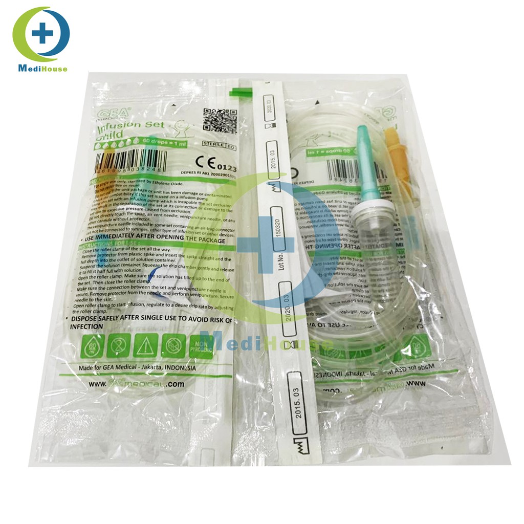 Jual Infuset GEA Anak Selang Infus Infusion Set | Shopee Indonesia