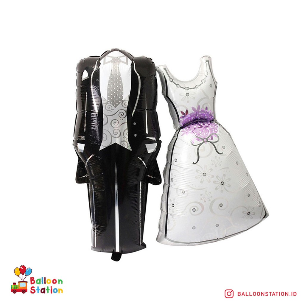 Jual Balon Wedding Boy Girl Tuxedo Jas Dress Baju Nikah Party Foil ...