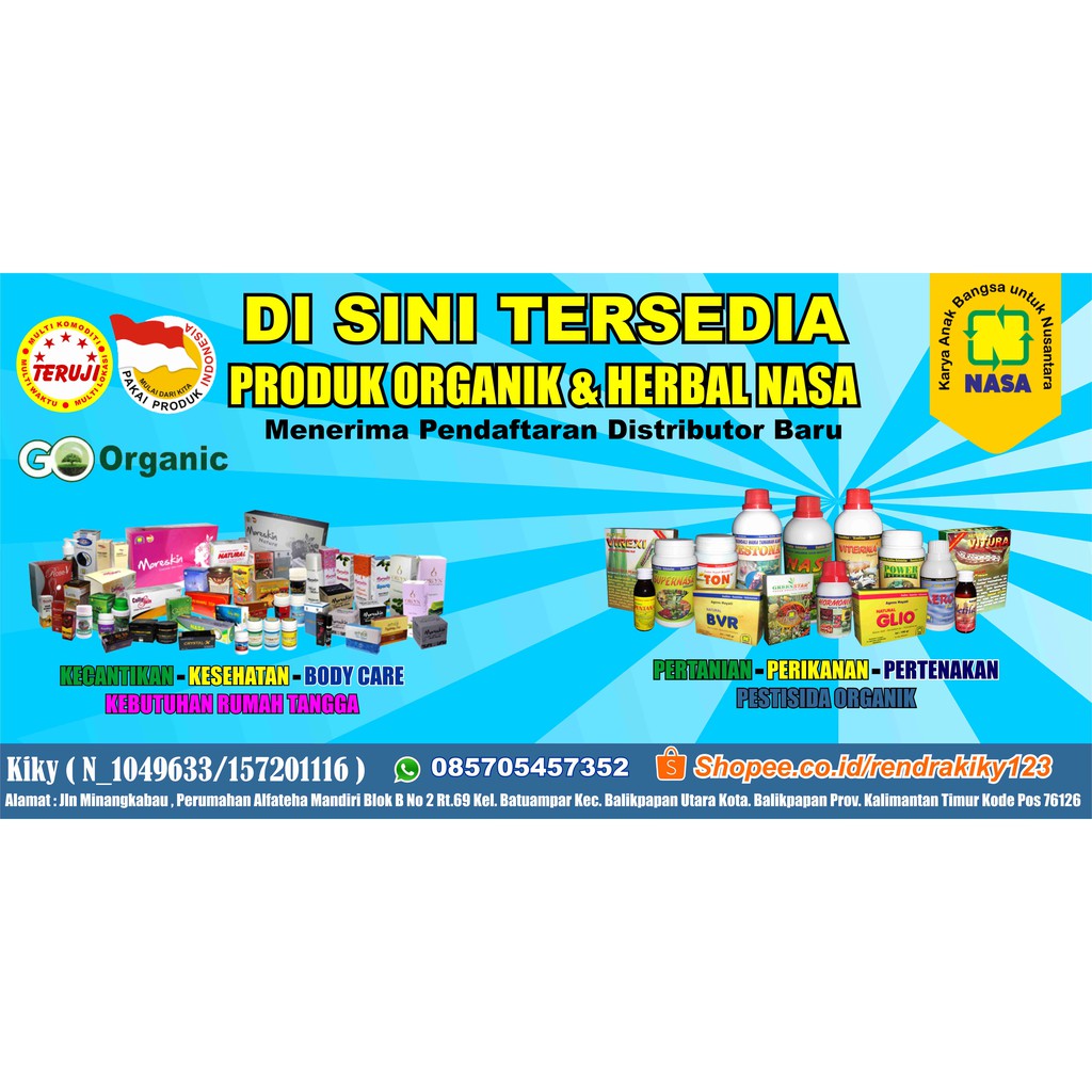 Jual CETAK MMT / SPANDUK / BANNER Distributor Natural Nusantara (NASA ...