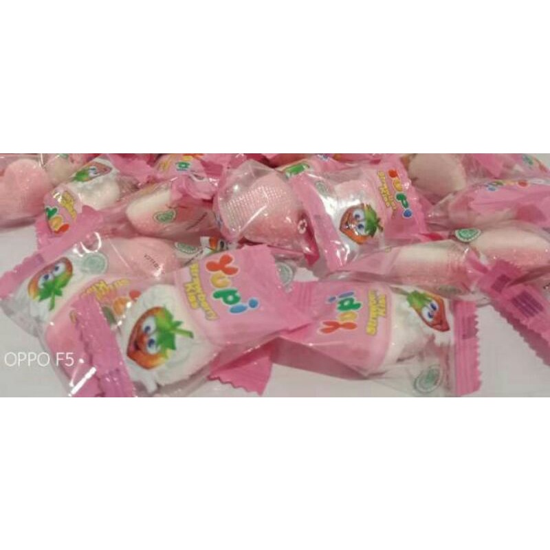 Jual 35 BUAH PERMEN BUAH JELLY AGAR GULA YUPI LOVE STRAWBERRY KISS PINK ...