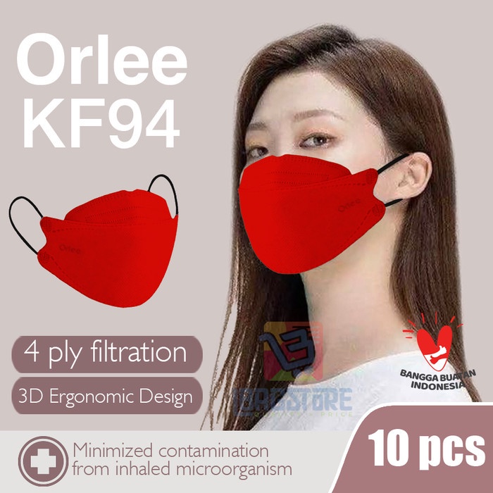 Jual Masker KF94 KF 94 Emboss Orlee 4ply isi 10pcs | Shopee Indonesia