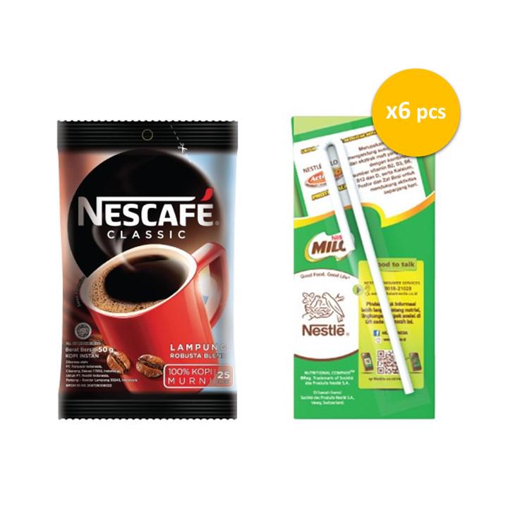 Jual NESCAFÉ CLASSIC Kopi Instant Kopi Hitam Pouch+Milo Activ-Go ...
