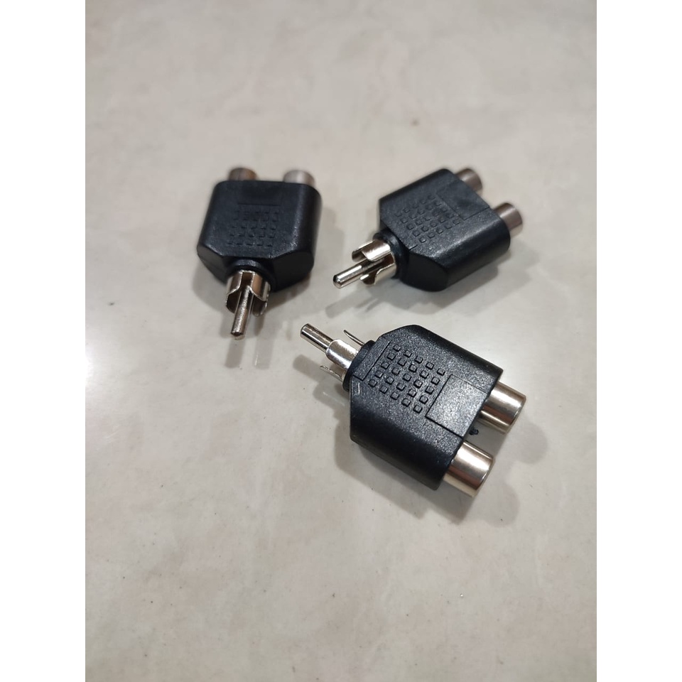 Jual Jack T cabang RCA 2-1 / Jack Y atau T RCA SPLITTER / 1 RCA MALE TO ...