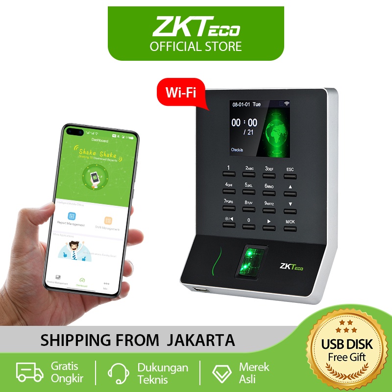 Jual ZKTeco WIFI Time Recorder Mesin Absensi Sidik Jari ZKTeco - WL20 | Shopee Indonesia