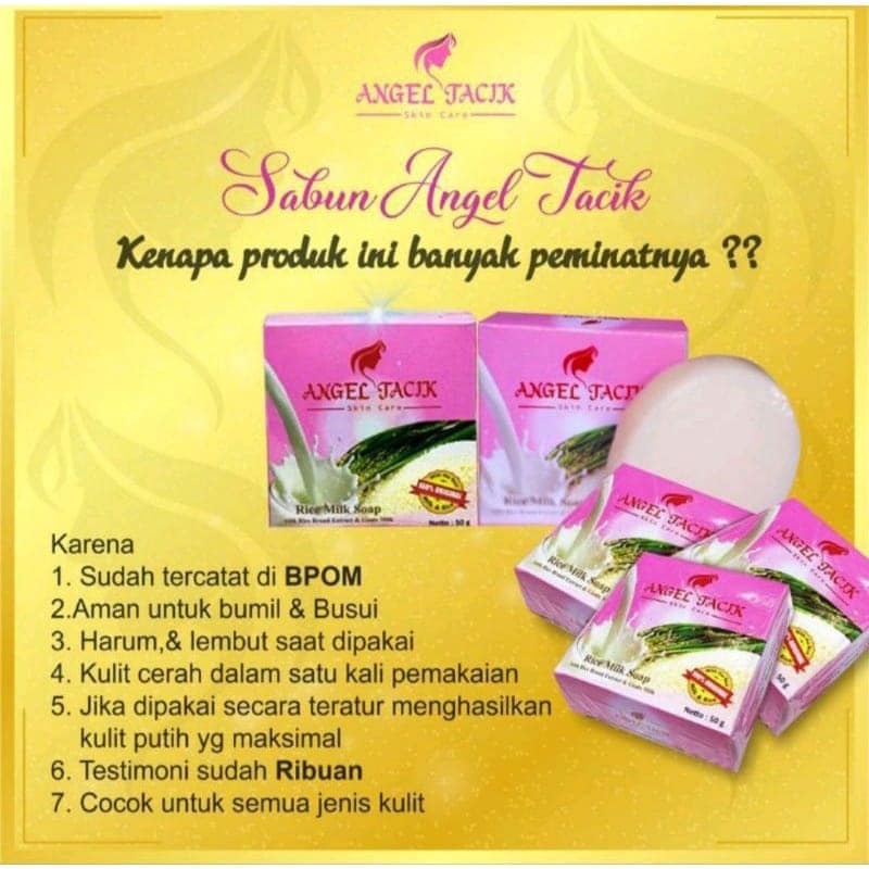 Jual Sabun Angel Tacik / Rice Milk Soap Angel Tacik / Sabun Pemutih ...
