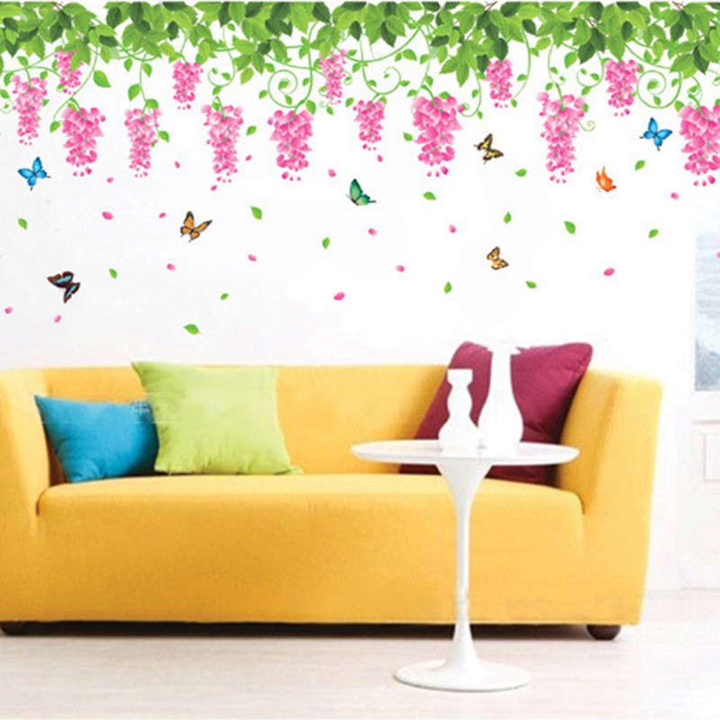 Jual Reliza Wall Stiker Sangkar Ranting Bunga Branch Flower Stiker ...