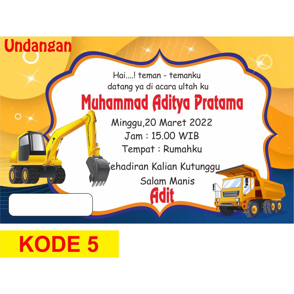 Jual Undangan ultah Unik- Undangan Cantik -Undangan Ultah - Undangan ...