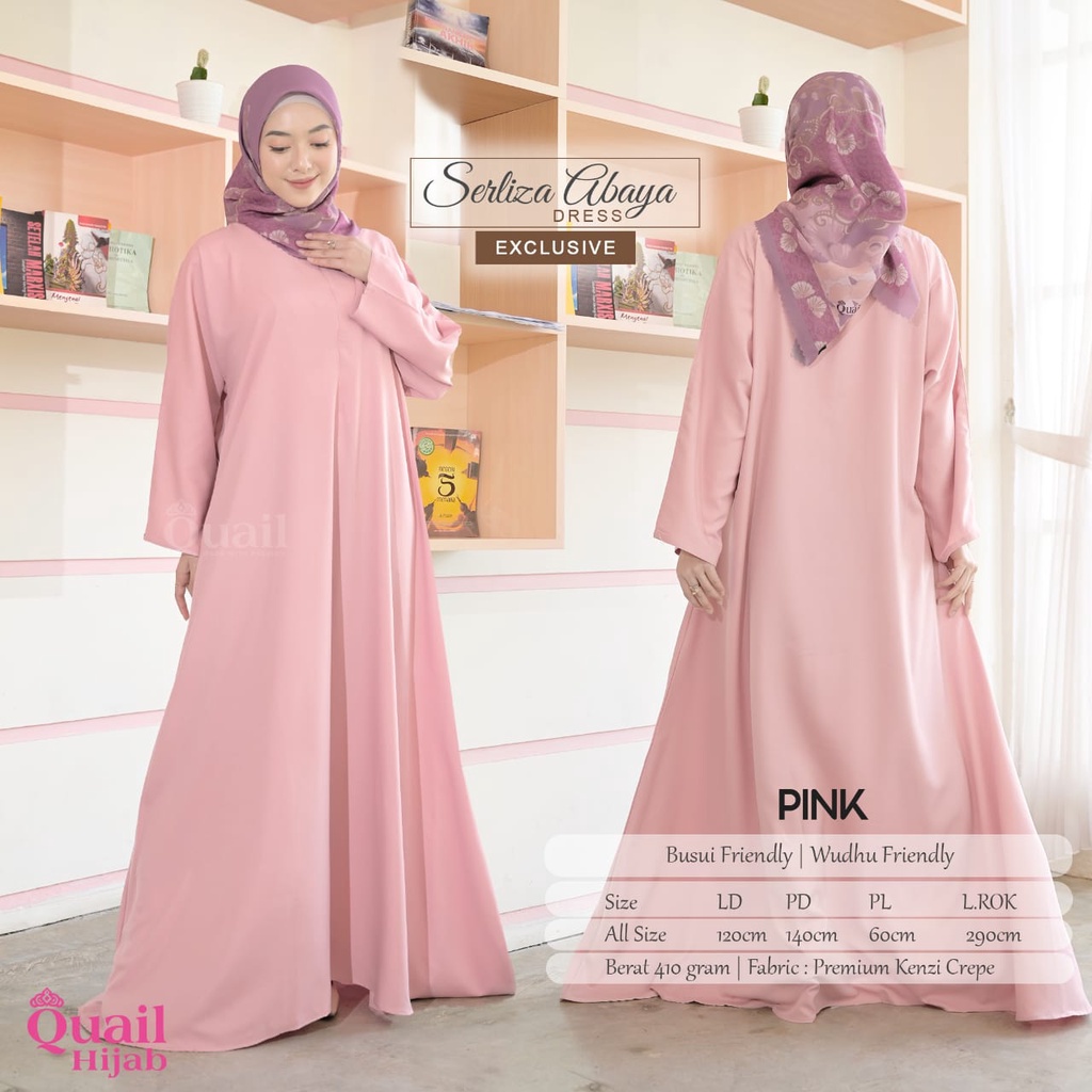Jual GAMIS BUSUI & WUDHU FRIENDLY BAHAN PREMIUM KENZI CREPE ~ SERLIZA ABAYA DRESS BY QUAIL HIJAB ...