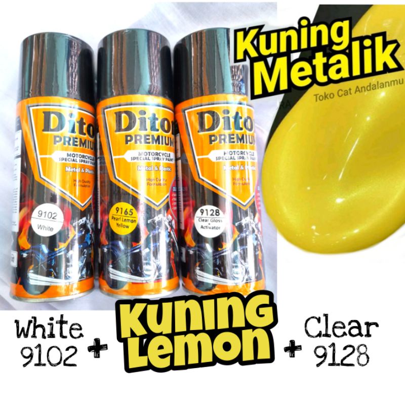 Jual PAKET Pilok Pilox 400ml White + Pearl Lemon Yellow Kuning Metalik ...
