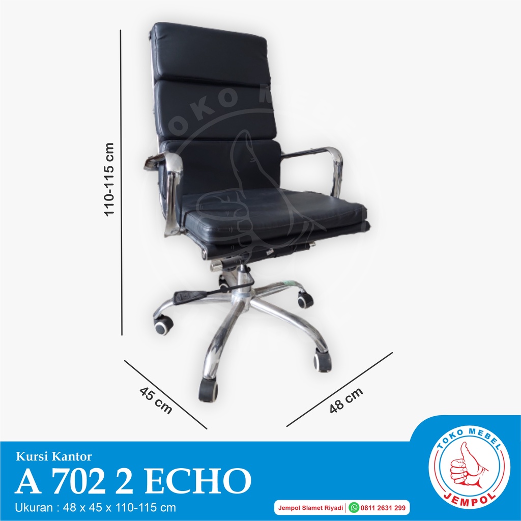 Jual Kursi Putar A702 2 ECHO BLACK IMPORT ECHO/Kursi Kantor Sandaran/Kursi Staff/Kursi Direktur ...