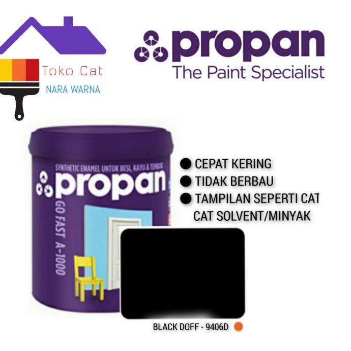 Jual Propan Cat Besi & Kayu Waterbase Go-fast A 1000 Black Doff -1kg ...