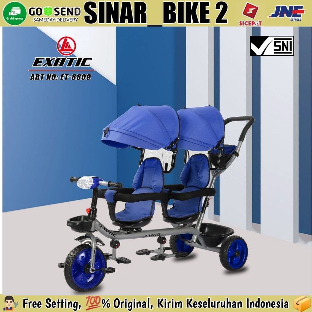 Jual Sepeda Roga 3 Tiga EXOTIC ET-8809 TWINS Kembar Boncengan Kursi ...