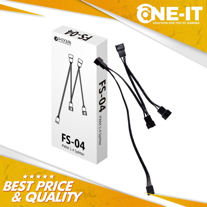 Jual ID-COOLING FS-04 PWM 1-4 Splitter Cable | Shopee Indonesia