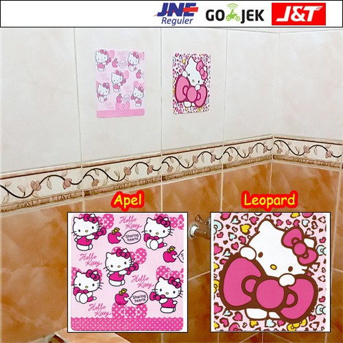 Jual Sticker Dinding Keramik Kaca Kamar Mandi Dapur Hello Kitty Leopard ...