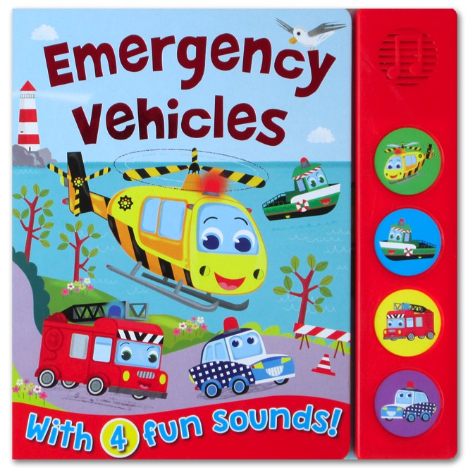 Jual Emergency Vehicles Sound Board Book With 4 Fun Sounds! (WP ...
