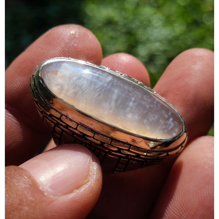 Jual Cincin Batu Akik PANDAN SUTRA KRISTAL CHALSEDONY Asli batuan alam ...