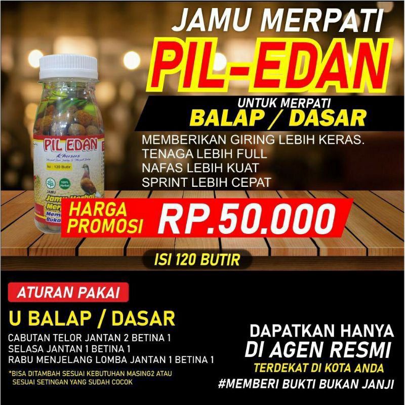 Jual PIL ED4N JAMU MERPATI BALAP/DASAR PIL JABLAY TUTUP PUTIH ISI 120 ...