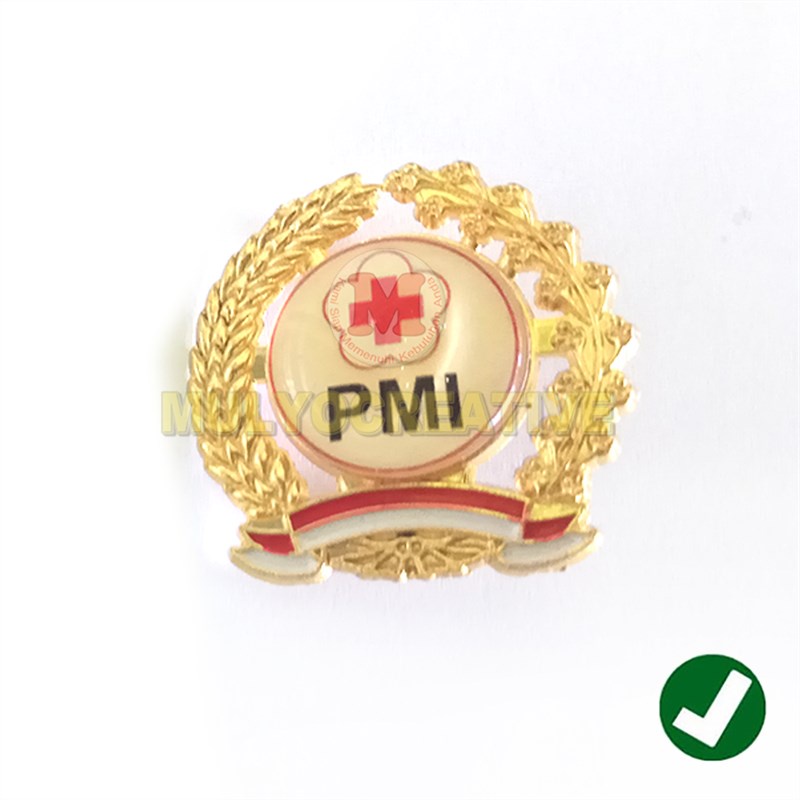 Jual Pin PMI - Palang Merah Indonesia - Emblem PMI Model Padi dan Kapas ...