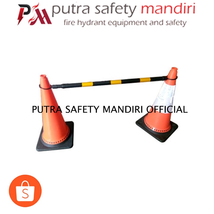 Jual CONE BAR STICK HITAM KUNING RETRACTABLE STIK PENGHUBUNG ANTAR ...