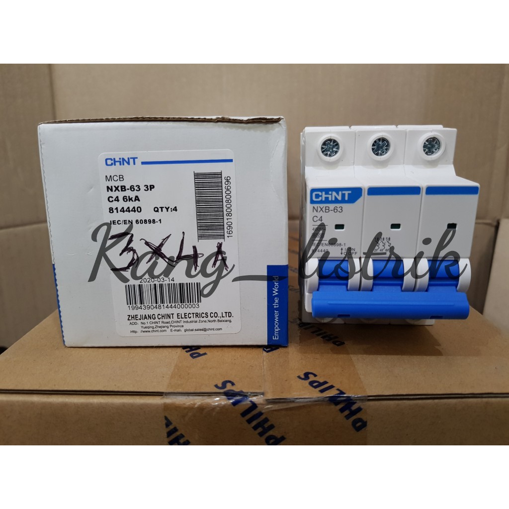 Jual MCB CHINT NXB-63 3PHASE / MCB 3PHASE Chint 4A | Shopee Indonesia