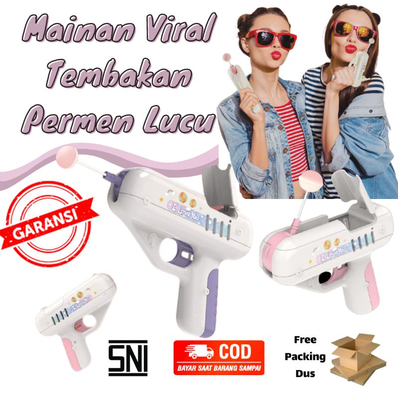 Jual COD√ Pistol Permen Lolipop Gun Mainan Candy Tembak Tembakan Permen ...