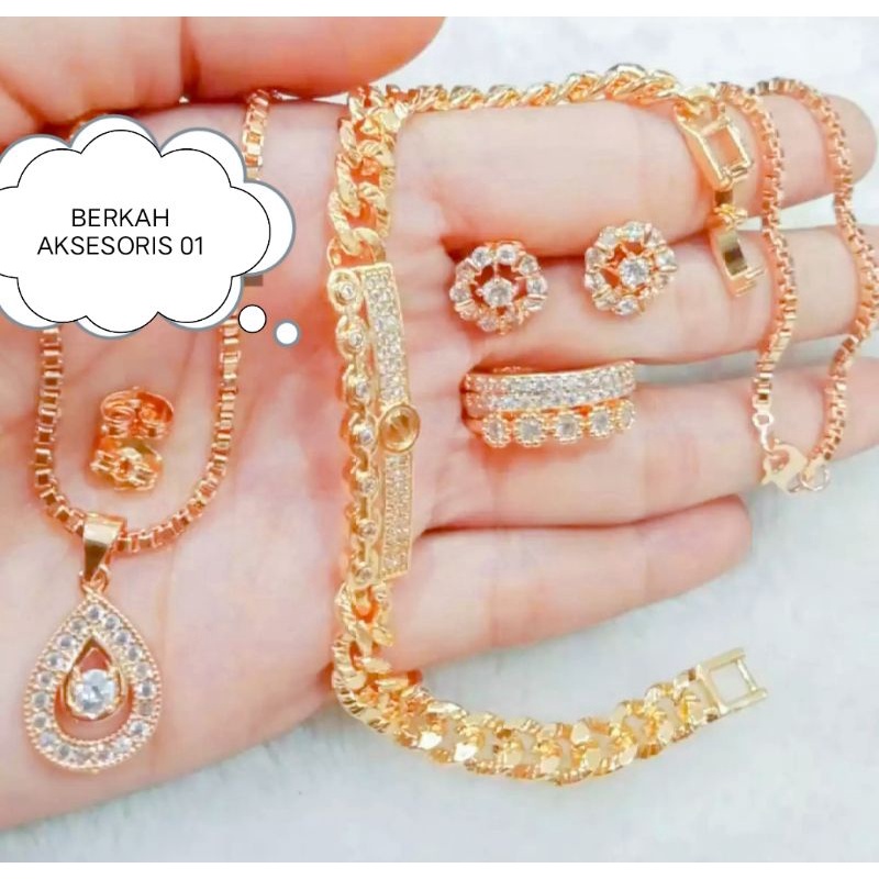 Jual COD 1 SET PERHIASAN WANITA MEWAH1,perhiasan xuping murah,perhiasan terbaru | Shopee Indonesia