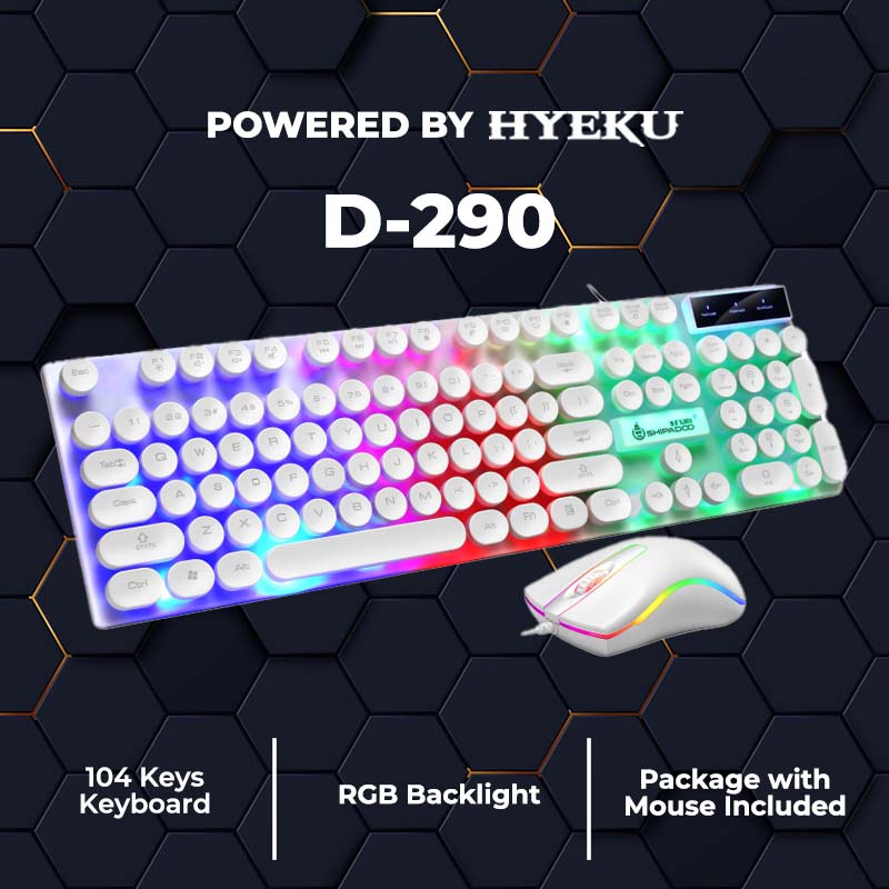 Jual Keyboard Wired Office RGB Backlight Mechanical Feel D-290 104 Keys ...