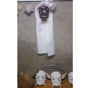 Jual TOPENG POCONG KARAKTER BAHAN KAYU PULE UKURAN STANDAR DEWASA UNTUK ...