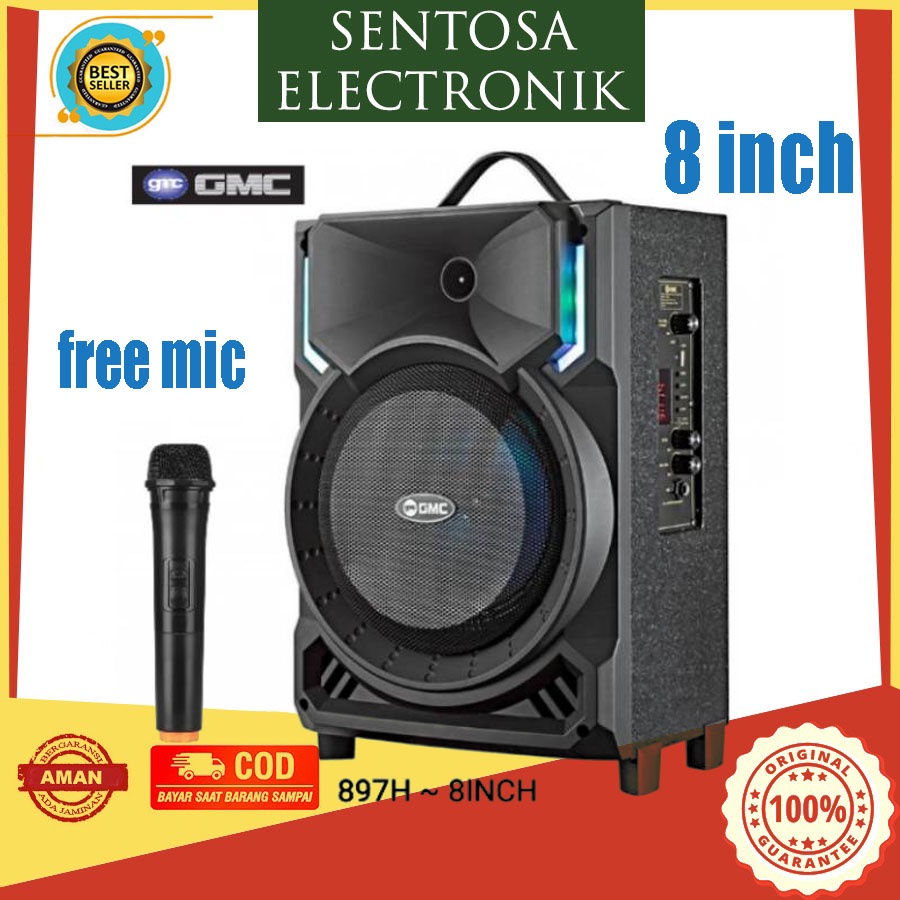 Jual Speaker Gmc 897h / Speaker Portable Bluetooth - ukuran 8 inch ...