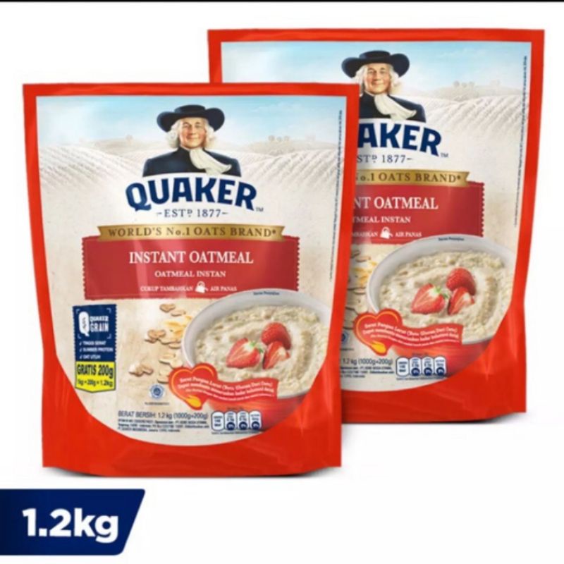Jual QUAKER Instant Oatmeal Large Pack 1.2kg (1000g+200g) | Shopee ...