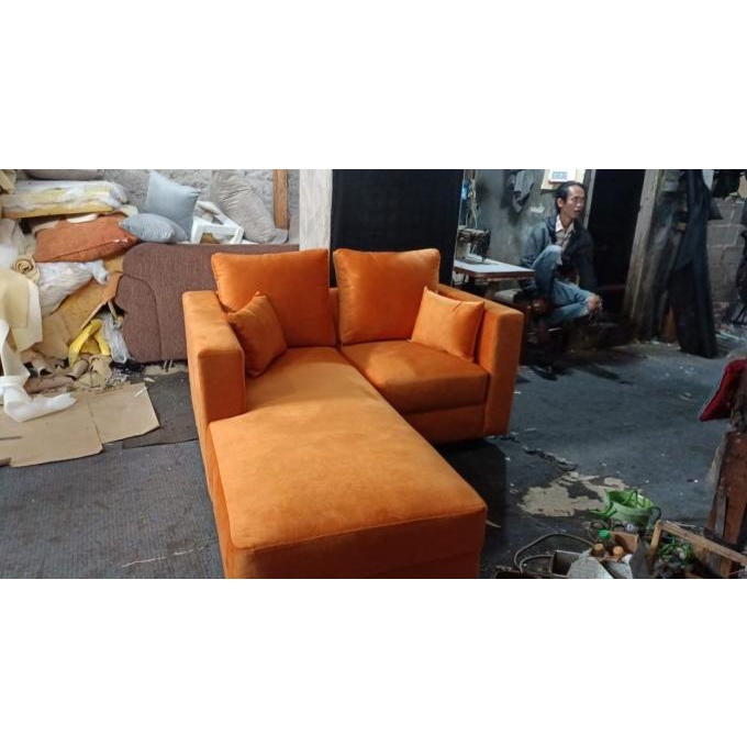 Jual SOFA BLUDRU MINIMALIS L SANTAI LONJOR SXGDS6354 | Shopee Indonesia