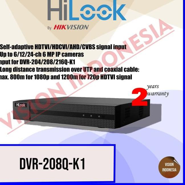 Jual JSE DVR HILOOK Hikvision 8Channel 4Mp / DVR-208Q-K1 Big Sale | Shopee Indonesia