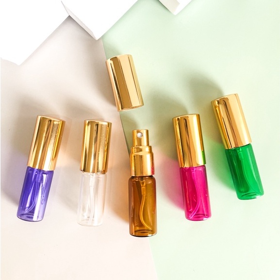 Jual 5ml Botol Spray Kaca Slim Clear Warna Mini Parfum Kosong Isi Ulang ...