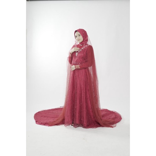 Jual Gaun dan basofi couple warna merah maroon | Shopee Indonesia