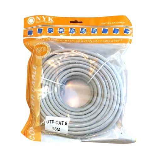 Jual KABEL LAN UTP CAT6 MERK NYK 1,5/3/5/10/15 METER | Shopee Indonesia