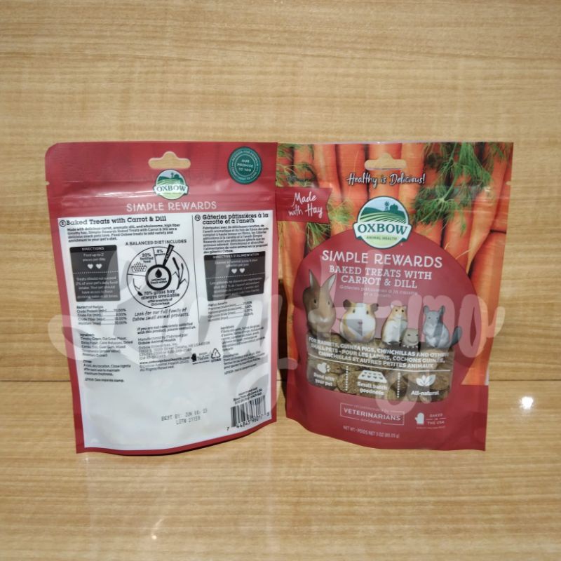 Jual Oxbow Simple Rewards Baked Treats Carrot & Dill 85gr Snack Kelinci ...