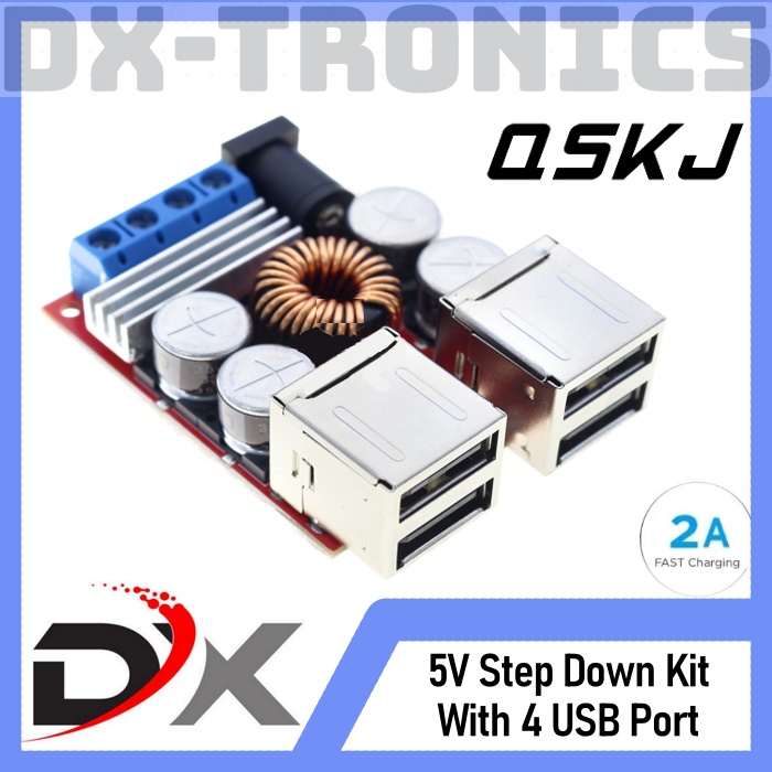 Jual Step Down USB 4 PORT QSKJ 5v 8A StepDown DC 8-35V KIT Charger ...