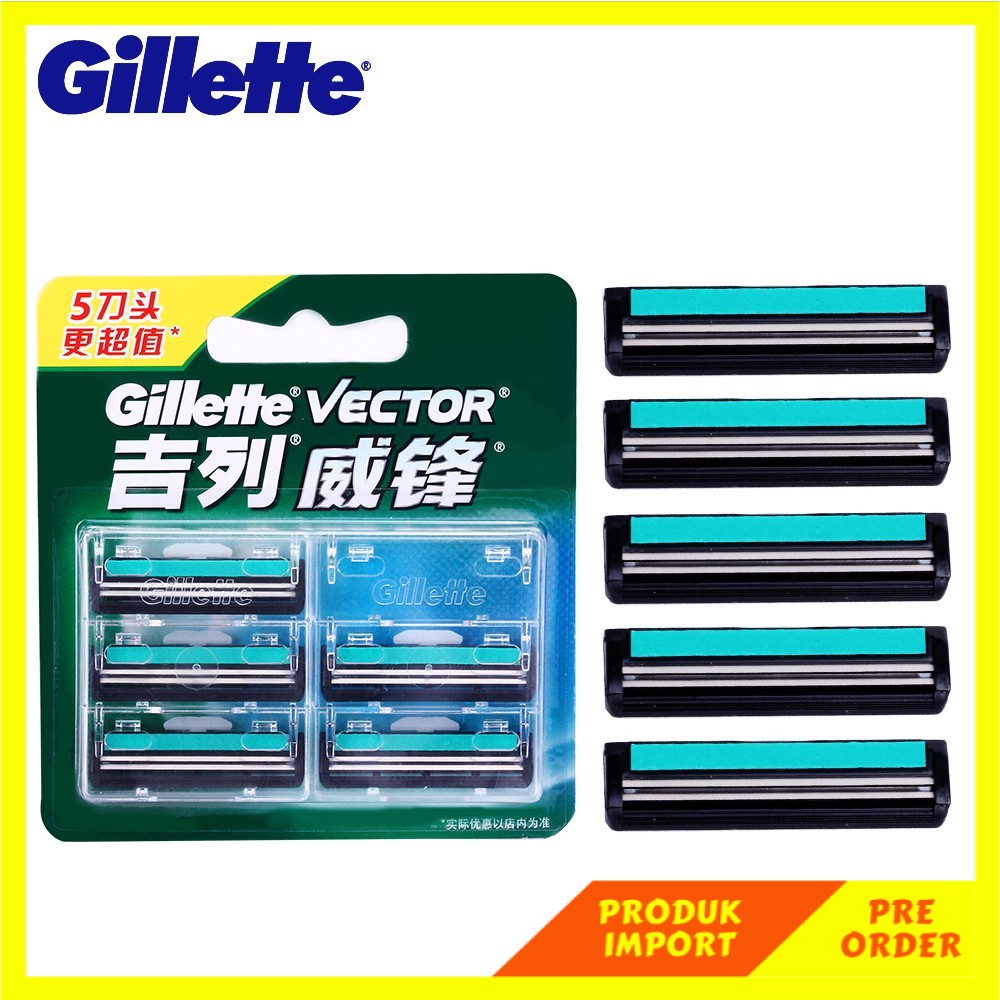 Jual PRODUK IMPORT Gillette Vector Shaving Razor Blades For Men Manual ...