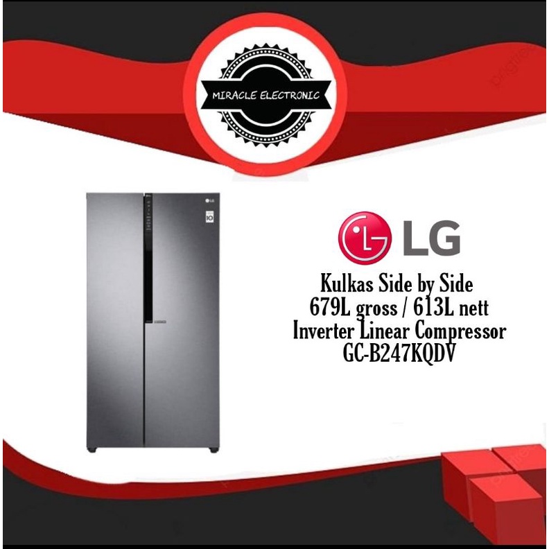 Jual LG GC-B247KQDV - Kulkas Side by Side 679L Gross / 613L Nett | Shopee Indonesia