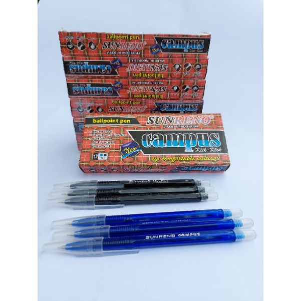 Jual Ballpoint Pen, Pulpen, Bolpen SUNRENO CAMPUS klik-klok, 1 dus ...