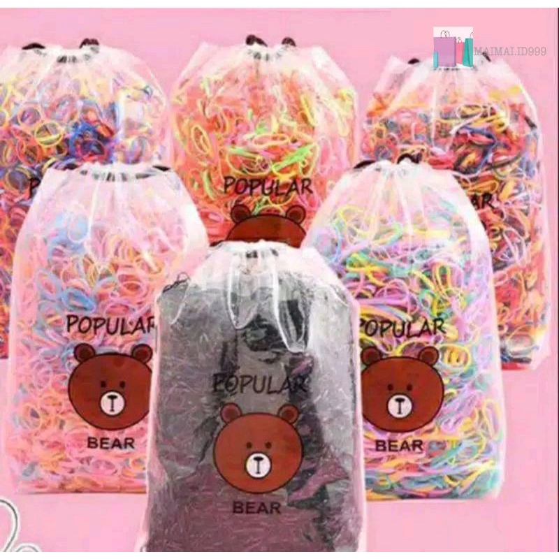 Jual BEST SELLER 100GR Karet Rambut Jepang 4VARIAN Kiloan Plastik Pouch ...