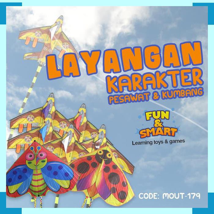 Jual LAYANG LAYANG KARAKTER PESAWAT KUMBANG Layangan Hias Bahan Parasut ...