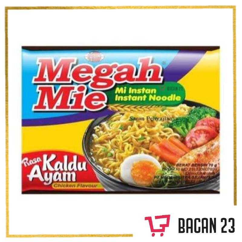 Jual Megah Mie Rasa Kaldu Ayam (70gr) / Mi Instan Khas Makassar / Bacan ...