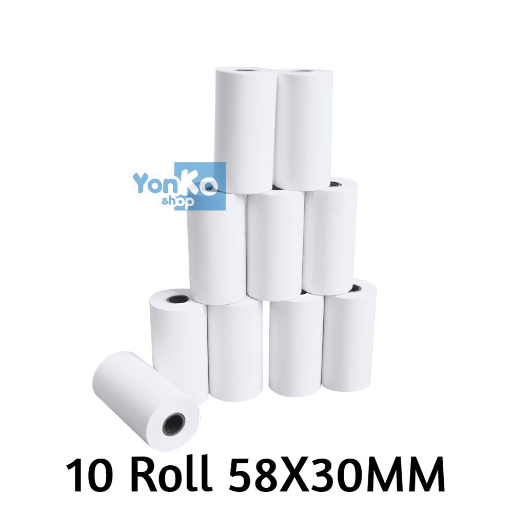Jual Kertas Thermal 58x30mm Kertas Struk / Receipt untuk Printer Thermal Bluetooth isi 10 Roll ...