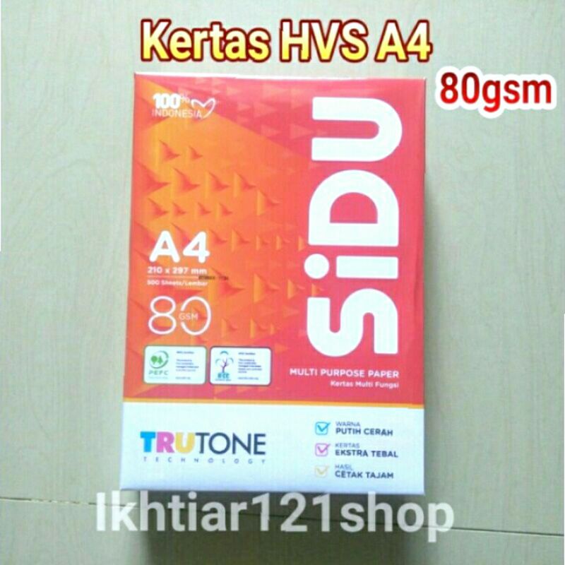 Jual Kertas HVS A4 SIDU 80 Gram/Kertas Hvs 80Gsm A4 SIDU | Shopee Indonesia