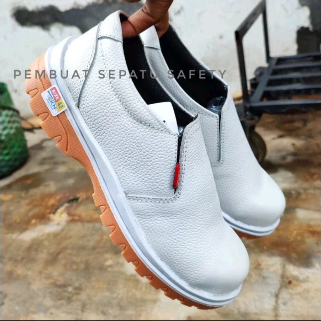 Jual Sepatu Safety Putih Laboratorium Kimia Sepatu Putih Kulit Sapi ...