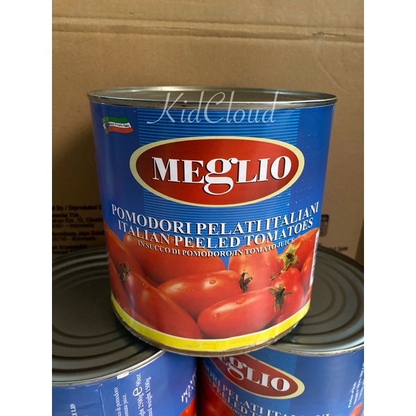 Jual MEGLIO peeled tomato 2.5 kg/ itali paste tomatoes 2500 gram tomat ...